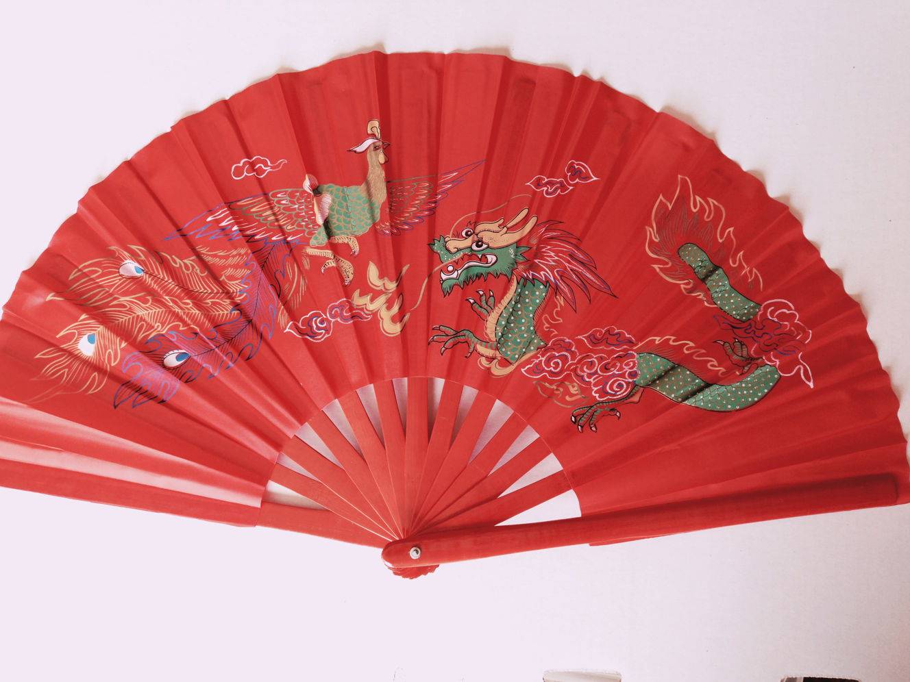 Tai Chi fan Red Fabric with Red Bamboo Frame (Style BF-02RR) | Jonie ...